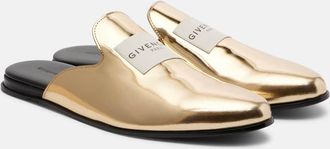 Givenchy Slippers aus Metallic-Leder