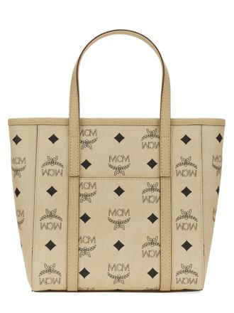 MCM Womens Toni Mini Shopper Bag Beige Polyurethane Handbags Hand