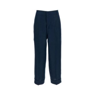 Max Mara Femme, Pantalons, Bleu, Taille: 38 FR Cropped Pantalons