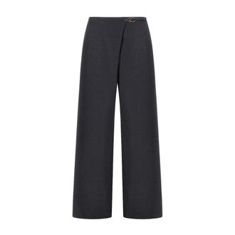 Herno Flie&szlig;ende Woll Gabardine Hose - - Trousers - Damen - Grau - S