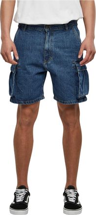 Urban Classics Herren Kurze Jeans Organic Denim Cargo Shorts, Farbe mid Indigo Washed, Größe 29