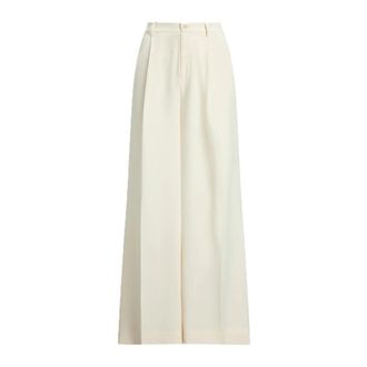 Ralph Lauren Kirahn Hose in voller L&auml;nge mit Bundfalten - - Trousers - Damen - Beige - 3XS