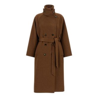 Alberto Biani Zweireihiger Mantel mit G&uuml;rtel - - Coats - Damen - Braun - S
