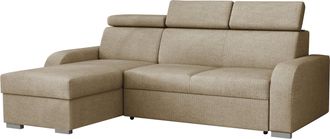 Mirjan24 Elegante Ecksofa Apollo mit Bettkasten und Schlaffunktion, Modernes Eckcouch mit verstellbare Kopfst&uuml;tzen, Polsterecke (Crown 02)