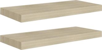 Generic Schwebendes Wandregal, 4 St&uuml;ck, MDF, Hochglanz-Wei&szlig;, Schwebendes Regal, 23/40/50/60/80/90/120 cm, Wandregal f&uuml;r Wohnzimmer/Arbeitszimmer/Bad/K&uuml;che (60