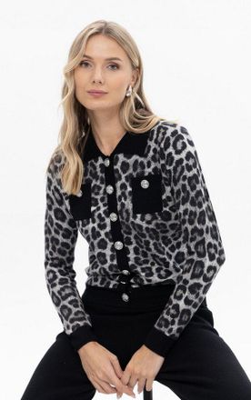 Passioni Cardigan Jacke im Animalprint