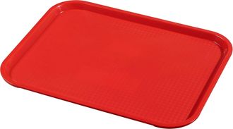 Aro Serviertablett, Polypropylen, 34.5 x 26.5 x 2 cm, rechteckig, stapelbar, rot, 6 St&uuml;ck