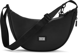 OAK25 Crossbody Bag Damen & Herren Schwarz - Every Day Half Moon Bag - Umh&auml;ngetasche im Halbmond Stil - Reflektierende Fahrrad Bauchtasche - Wasserabweisend