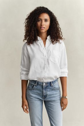 GANT Damen Indigo Bluse (44) Wei&szlig;