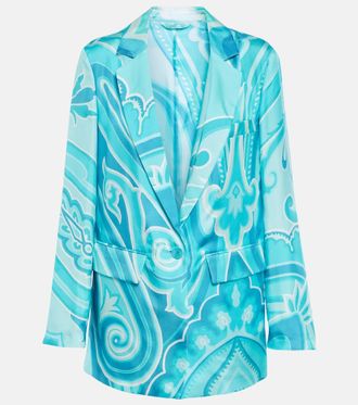 Etro Bedruckter Blazer aus Seiden-Twill