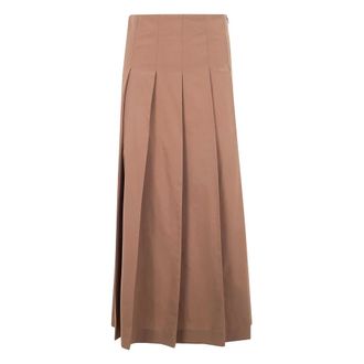 R&oacute;he Femme, Jupes, Brun, Taille: 36 FR Jupe Maxi Pliss&eacute;e