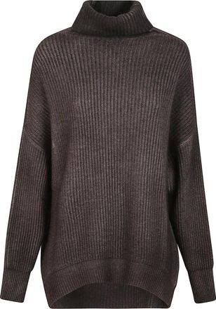 Avant Toi Femme, Pulls, Brun, Taille: 40 FR Pull col roul&eacute; en laine-cachemire peint &agrave; la main