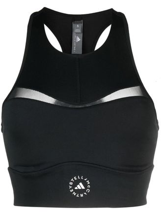 adidas by Stella McCartney haut crop Training &agrave; logo imprim&eacute; - Noir