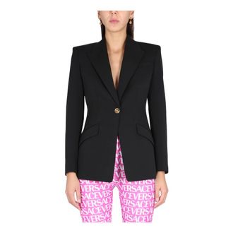 Versace Giacca Fitted 1 Bottone - - Jackets - Damen - Schwarzk - M