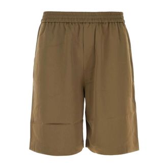 Nanushka Khaki Satin Bermuda Shorts - - Shorts - Herren - Gr&uuml;n - M