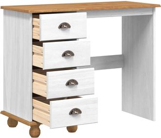 vidaXL Schreibtisch Weiß 95 x 40 x 75 cm Massivholz Kiefer Vidaxl