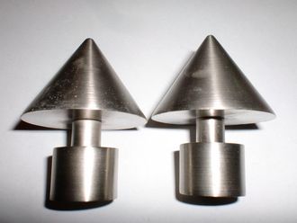 mydeco Endst&uuml;ck, Endkappe Cone-Classic f&uuml;r Gardinenstangen Edelstahl-optik 2 St&uuml;ck &oslash; 16 mm