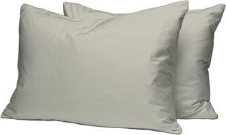 Pizuna Luxuriöser Soft-Satin 2er Pack Kissenbezug 70 x 90 cm Silber, 400 Fadenzahl Baumwolle Kissenbezüge, 100% Langstapel Baumwolle Kissenbezug (Silber, 70x