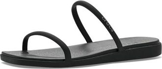 Crocs Sandales plates Miami &agrave; deux brides pour femme, noir, pointure 40, Noir, 42/43 EU
