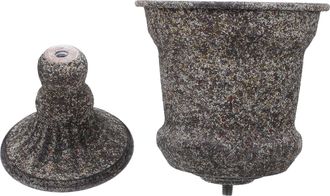 Angoily Warmhm Vintage Metall Blumentopf Urnenpflanzgef&auml;&szlig; mit Sockel Rustikale Balkon und Garten Dekovase f&uuml;r Drinnen und Drau&szlig;en Used Look Pflanzk&uuml;bel f&uuml;r Ve