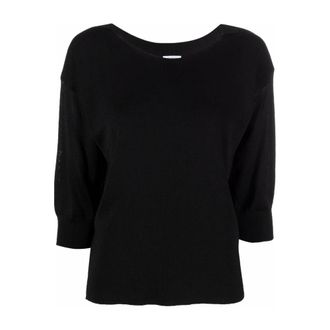Malo Casual Schwarzer Pullover mit Viskose Baumwolle - - Knitwear - Damen - Schwarzk - 2XS