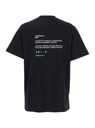 Coperni Womens Black T-Shirt With Front Logo And Back Print Organic Cotton T-Shirts & Jerseys