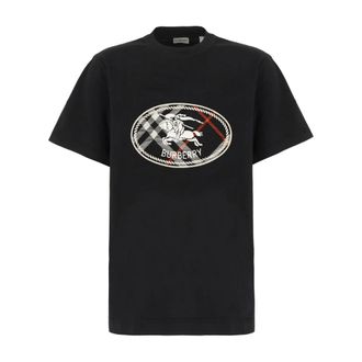 Burberry Check Knight Stamp T-Shirt - - Tops - Herren - Schwarzk - M
