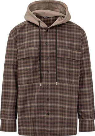 GCDS Gcds, Homme, Vestes, Multicolore, Taille: M Check Hooded Shirt