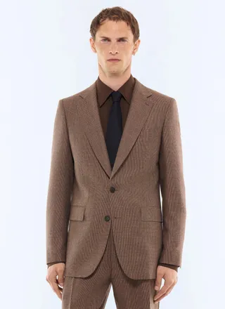 Fursac Veste en laine &agrave; micro motif - Taille 44 - Homme