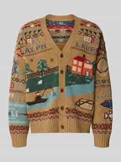Polo Ralph Lauren Cardigan aus Wolle mit Landschaftsintarsien