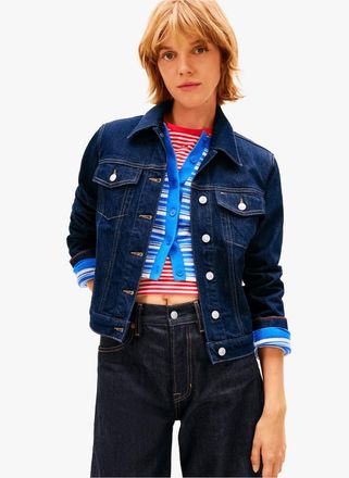 Tommy Hilfiger Veste droite en denim de coton m&eacute;lang&eacute;