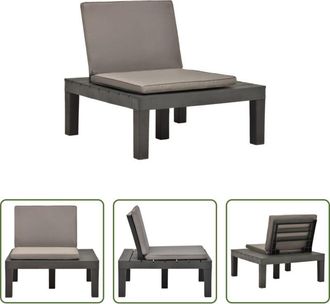vidaXL vidaXL Loungestuhl - Garten-Lounge-Stuhl mit Sitzpolster Kunststoff Anthrazit