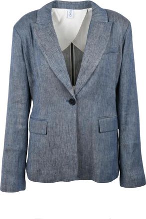 Liu Jo Femme, Vestes, Bleu, Taille: 40 FR Blazer en m&eacute;lange de lin