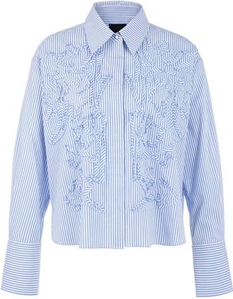 Marc Cain Damen Hemdbluse aus Baumwoll-Mix