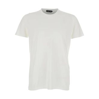 Tom Ford Homme, Tops, Blanc, Taille: XL Cotton Silk SS T-Shirt
