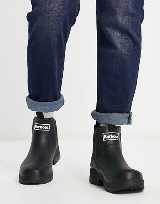 Barbour Nimbus - Kn&ouml;chelhohe Gummistiefel in Schwarz