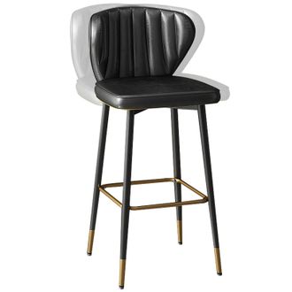 Generic 26/30 Zoll hohe Barhocker mit Kunstlederbezug und Fu&szlig;st&uuml;tze, um 360&deg; drehbare Barhocker f&uuml;r K&uuml;cheninsel, Kneipe, Bistro