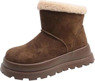 Generic Bottes dhiver chaudes doubl&eacute;es en polaire pour femme - &Eacute;l&eacute;gantes - Couleur unie - Semelle &eacute;paisse - Classique - Confortables - Chaudes - &Agrave; enfiler - P