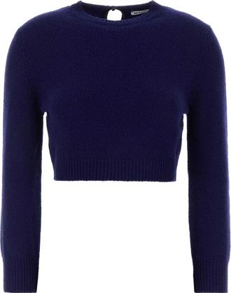Jil Sander Femme, Pulls, Bleu, Taille: 44 FR Pull Court en Laine