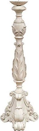 Biscottini International Kerzenständer Holz L 30,5 x T 30,5 x H 90 cm - Kerzenhalter aus Holz - weißer Kerzenhalter Made in Italy - Shabby Kerzenständer - Bodenleuchter