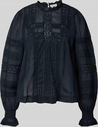 Neo Noir Bluse mit r&uuml;ckseitigem Knopfverschluss Modell Ebba