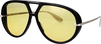 Bottega Veneta BV1274S Metal Aviator Sunglasses - Black
