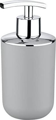 WENKO Seifenspender Brasil Grau - Flüssigseifen-Spender, Spülmittel-Spender Fassungsvermögen: 0.32 l, Kunststoff (TPE), 7.3 x 16.5 x 9 cm, Grau, 16.5 x 9 x 