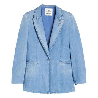 Marella Femme, Vestes, Bleu, Taille: 36 FR Blazer en denim