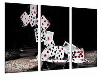 Cuadros Cámara Wandbild - Brettspiel, Poker Card Tower, Kasino,, 97 x 62 cm, Holzdruck - XXL Format - Kunstdruck, ref.26928