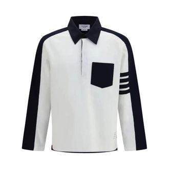 Thom Browne Oversized Colorblock Rugby Polo - - Tops - Herren - Wei&szlig; - M