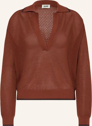 Drykorn Drykorn Strick-Poloshirt Jorgia braun