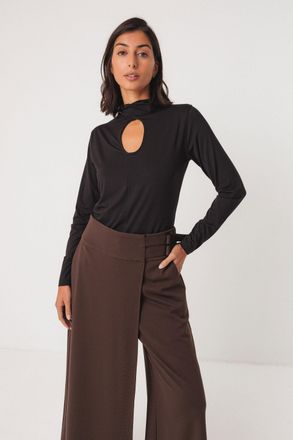 SKFK Damen vegan T-Shirt High Neck Zur-5 Schwarz