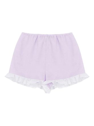 Sleeper short à ourlet volanté - Rose