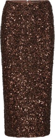Rotate Rotate Birger Christensen, Femme, Jupes, Brun, Taille: 38 FR Sequin Pencil Skirt